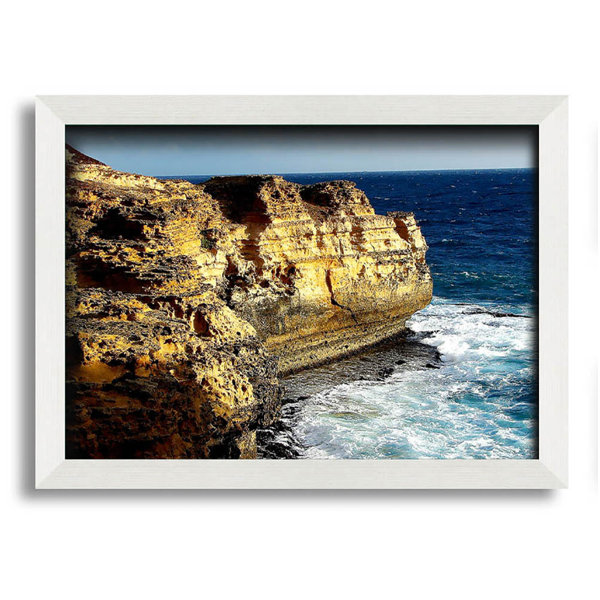 House of Hampton Cliff Face Ocean Framed Print Wall Art | Wayfair.co.uk