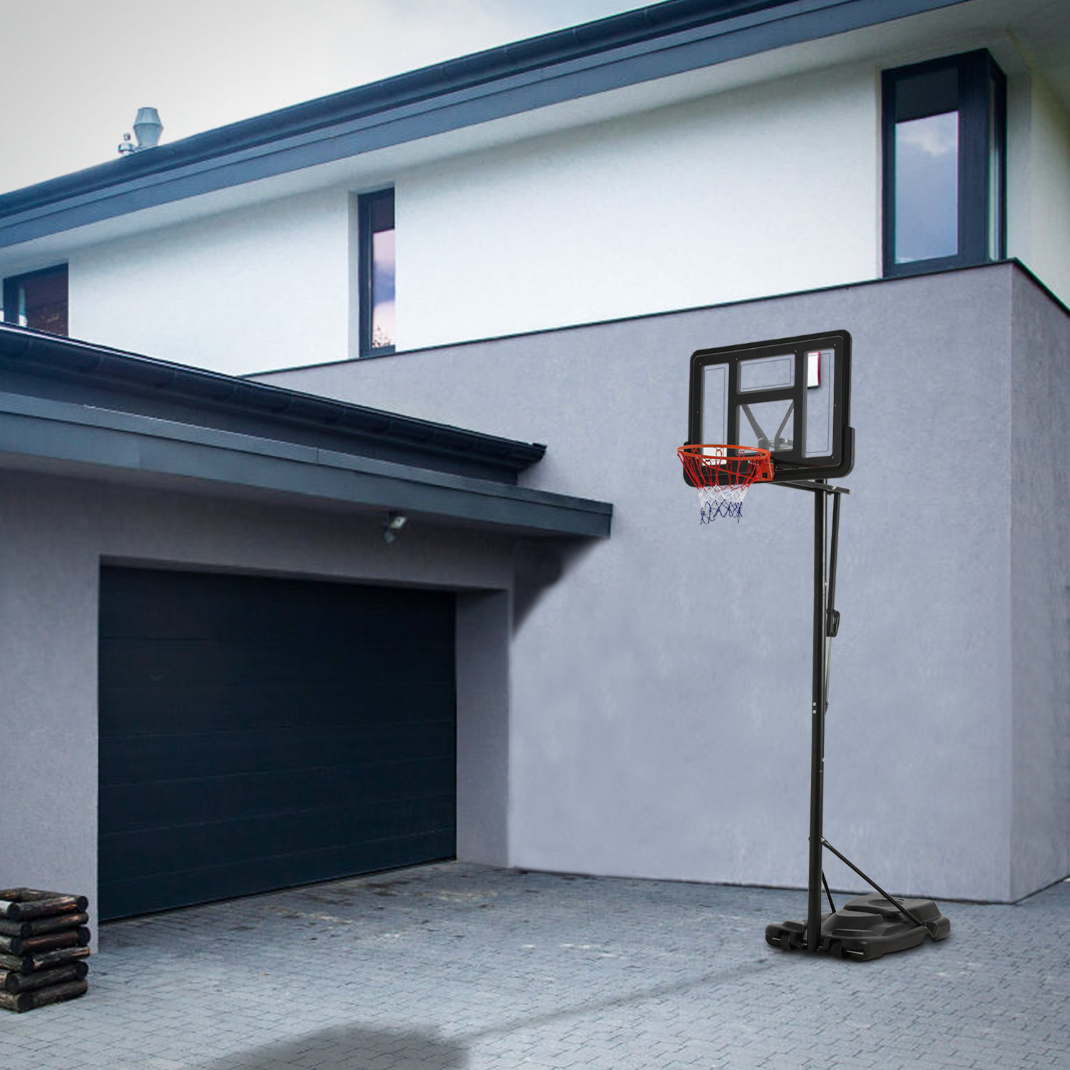 Magshion Portable Basketball Hoop System Adjustable Height 7Ft To 10Ft ...