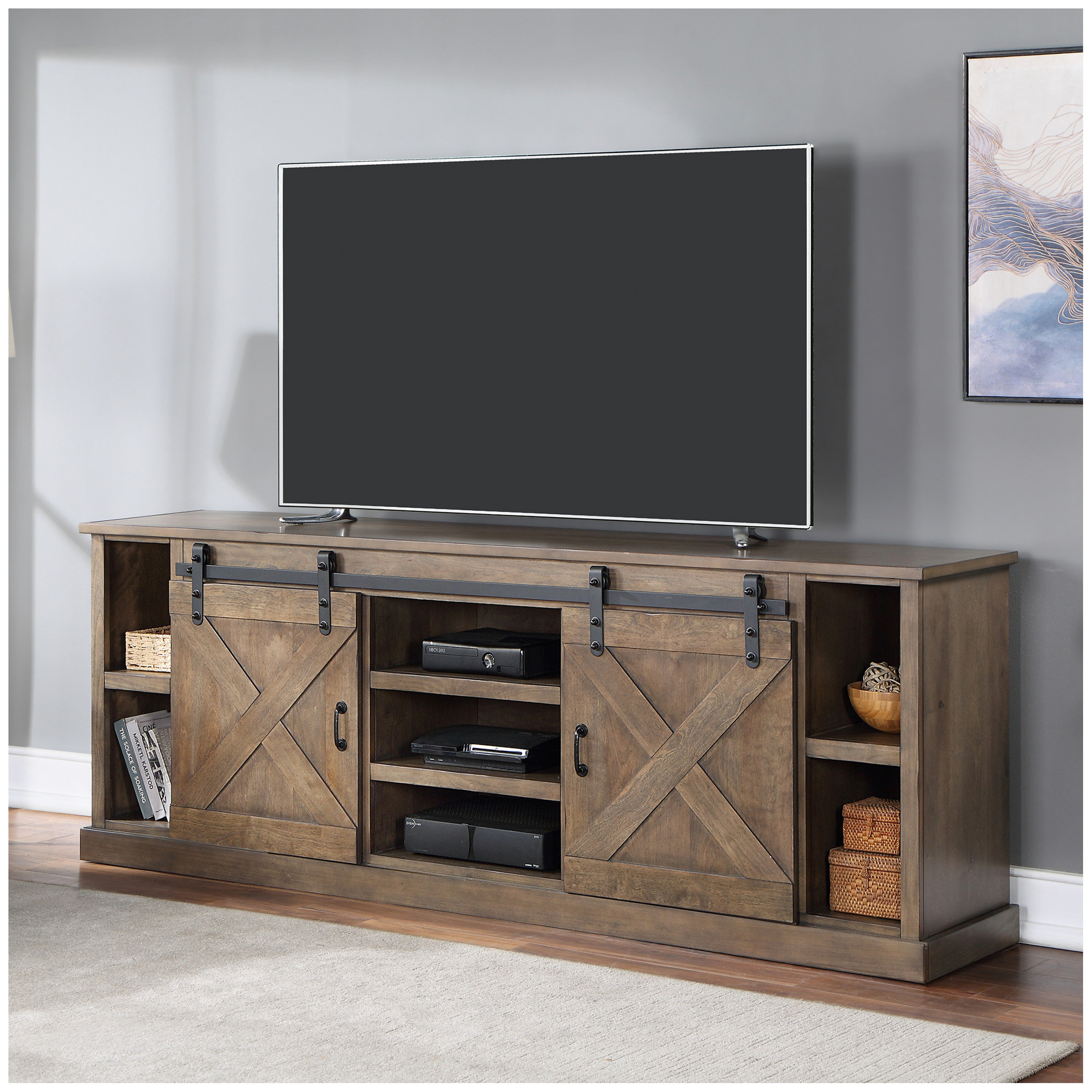 Taroo Clocks 85 inch TV Stand Console for TVs up to 95 inches, No ...