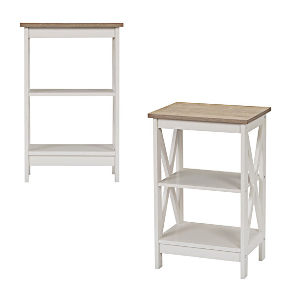 August Grove® Azariya Nightstand in Brown white | Wayfair