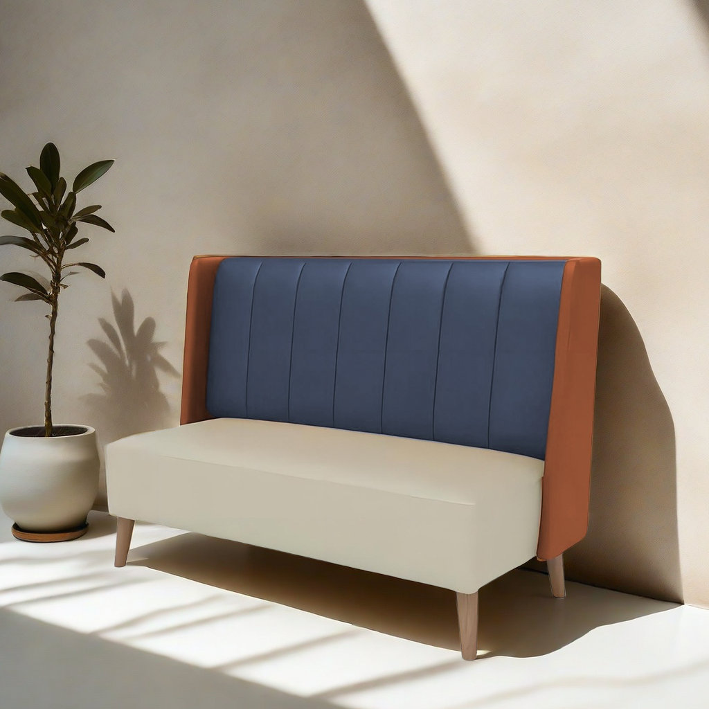 A UNIQUE LIGHT, LLC Restaurant Faux Leather Double Sofa Bench Set of 2 ...