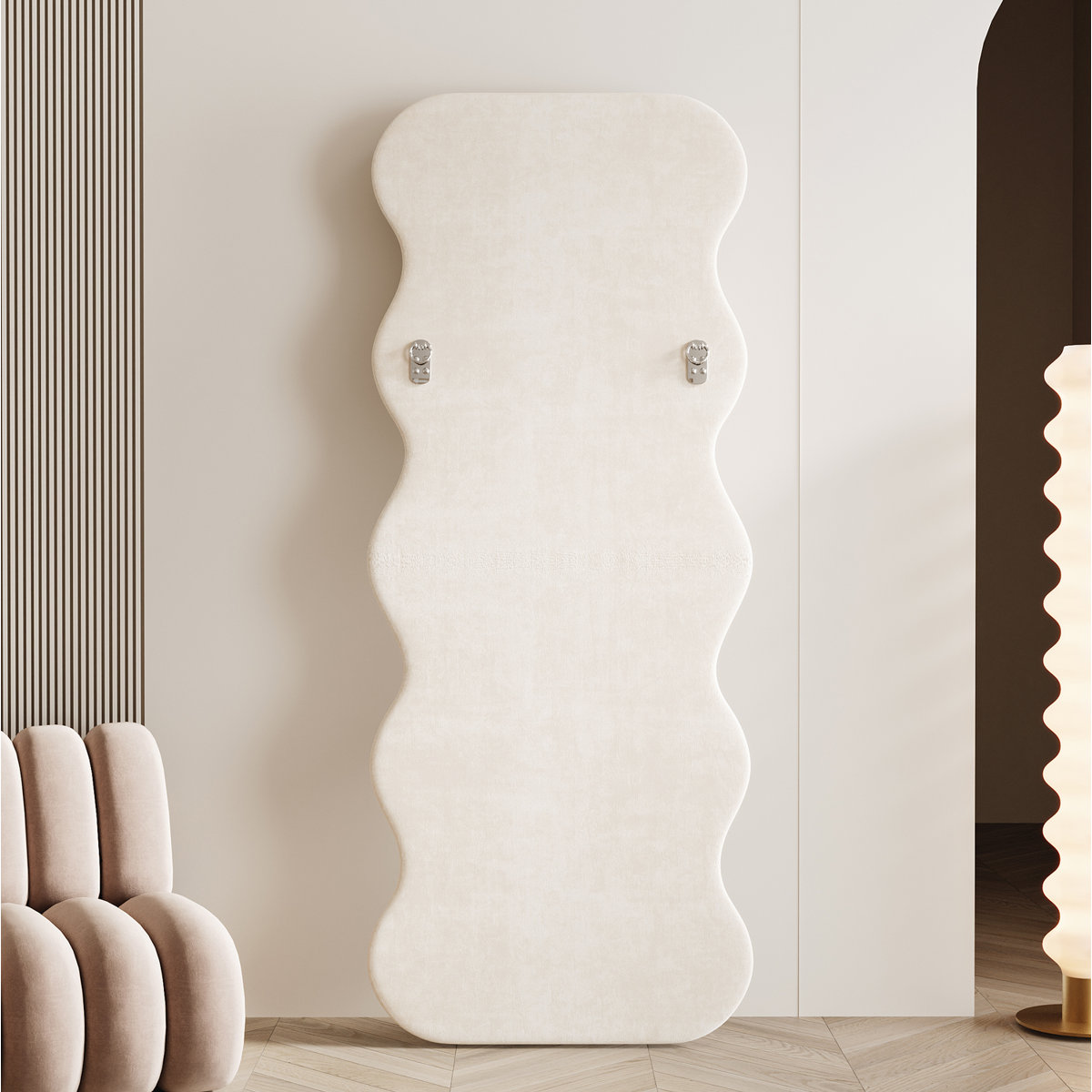 Wade Logan Chezky Full Length Mirror 63"X24", Irregular Wavy Mirror ...