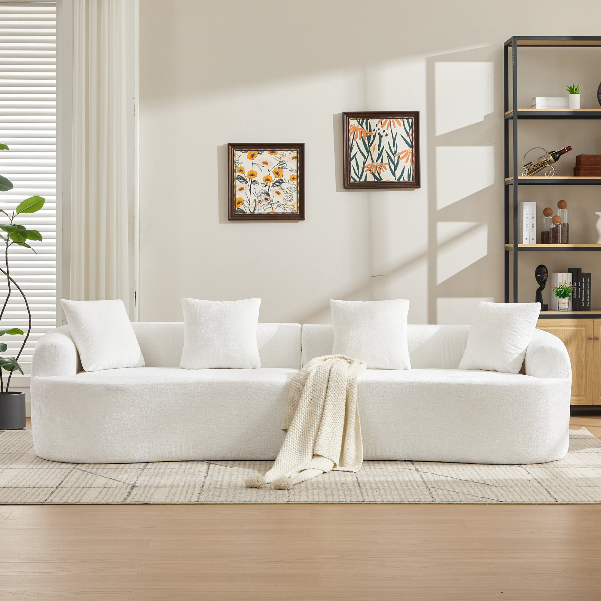 Wrought Studio™ 110" Oversized Sectional Sofa for Living Room, Modern ...