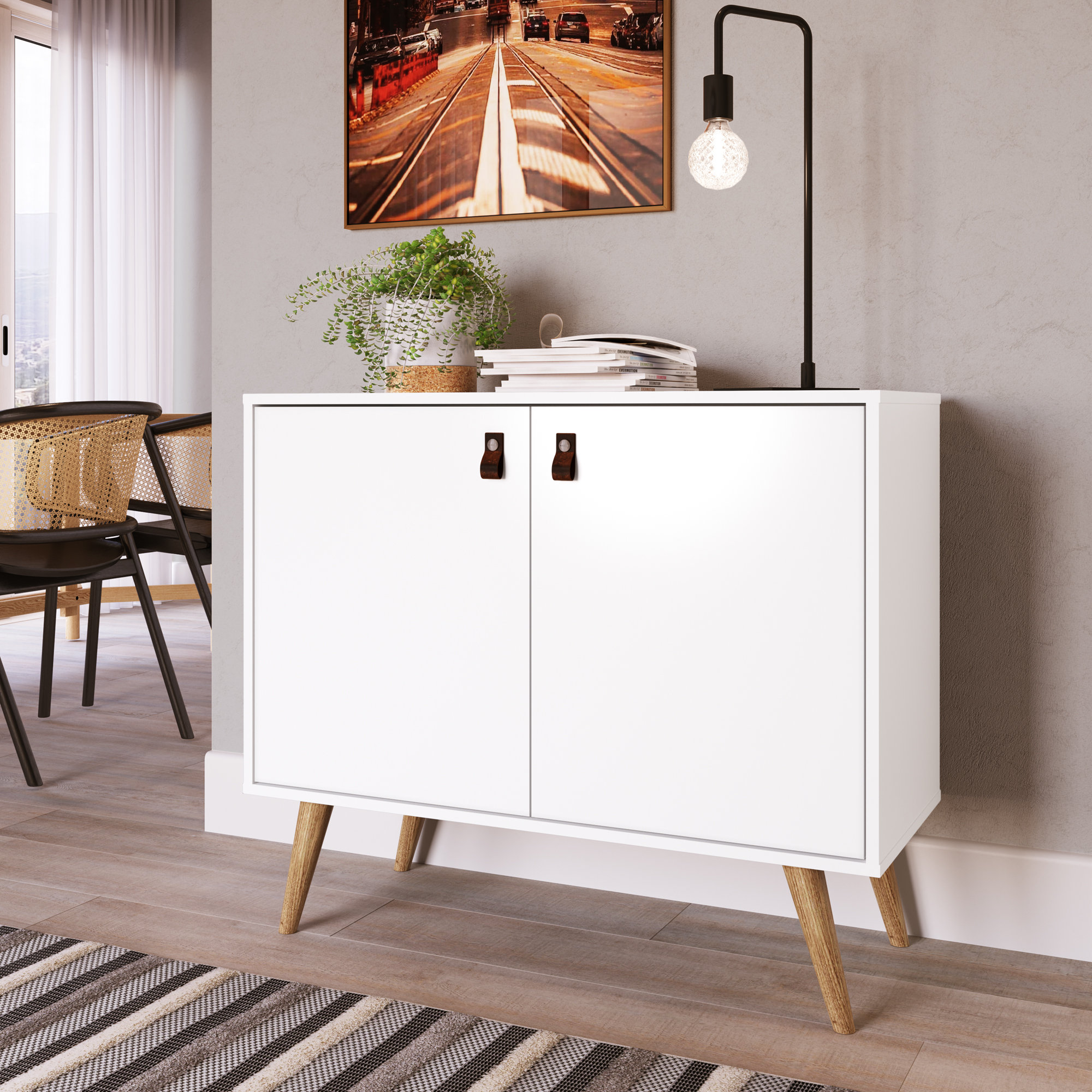 Corrigan Studio Taishawn 33" 2-Door Accent Cabinet with 2 Shelves ...