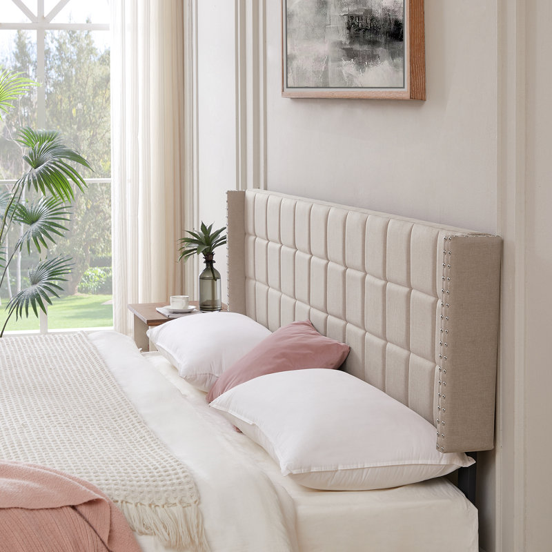 Wade Logan® Guarani Adjustable Height Upholstered Wingback Headboard ...