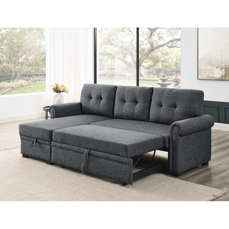 Latitude Run® Rossignol 86" Rolled Arm Sofa Bed & Reviews | Wayfair