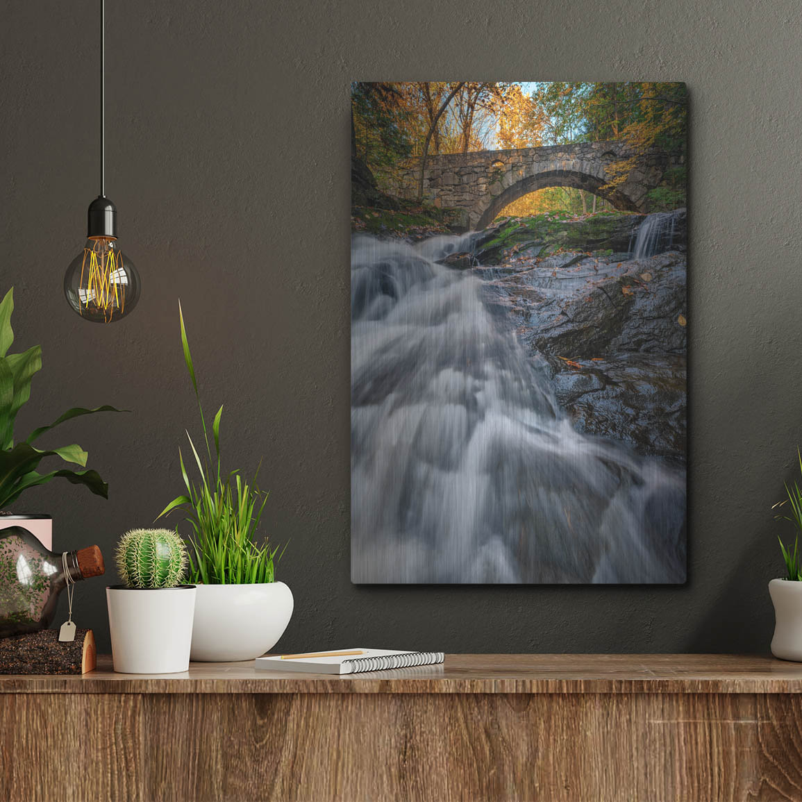 Union Rustic 'Autumn Waterfall In Hallowell' by Rick Berk Metal Wall | Wayfair