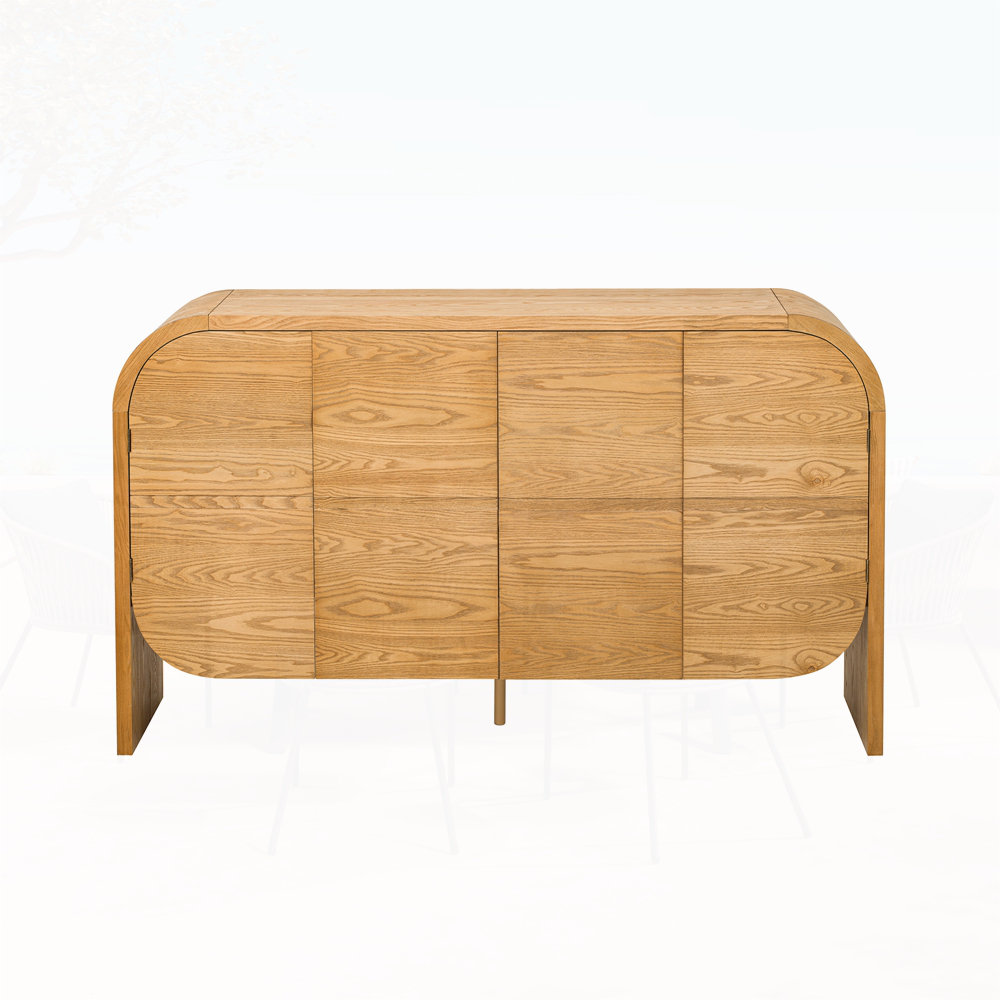 Hokku Designs Wood Sideboard Cabinet with Curvy Edge | Wayfair