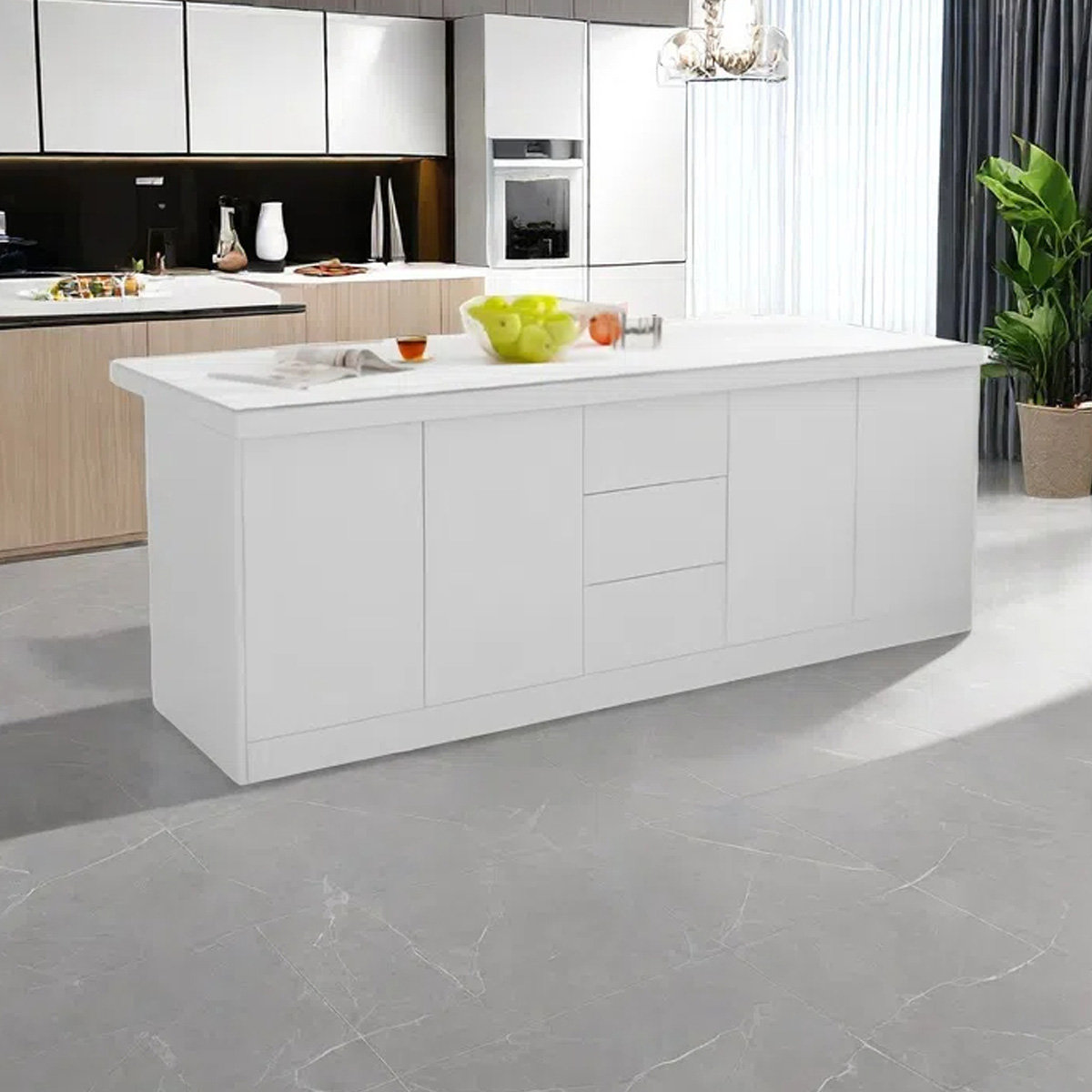 Artistic Soul XKX Premium Furniture Marble Top Kitchen Island | Wayfair