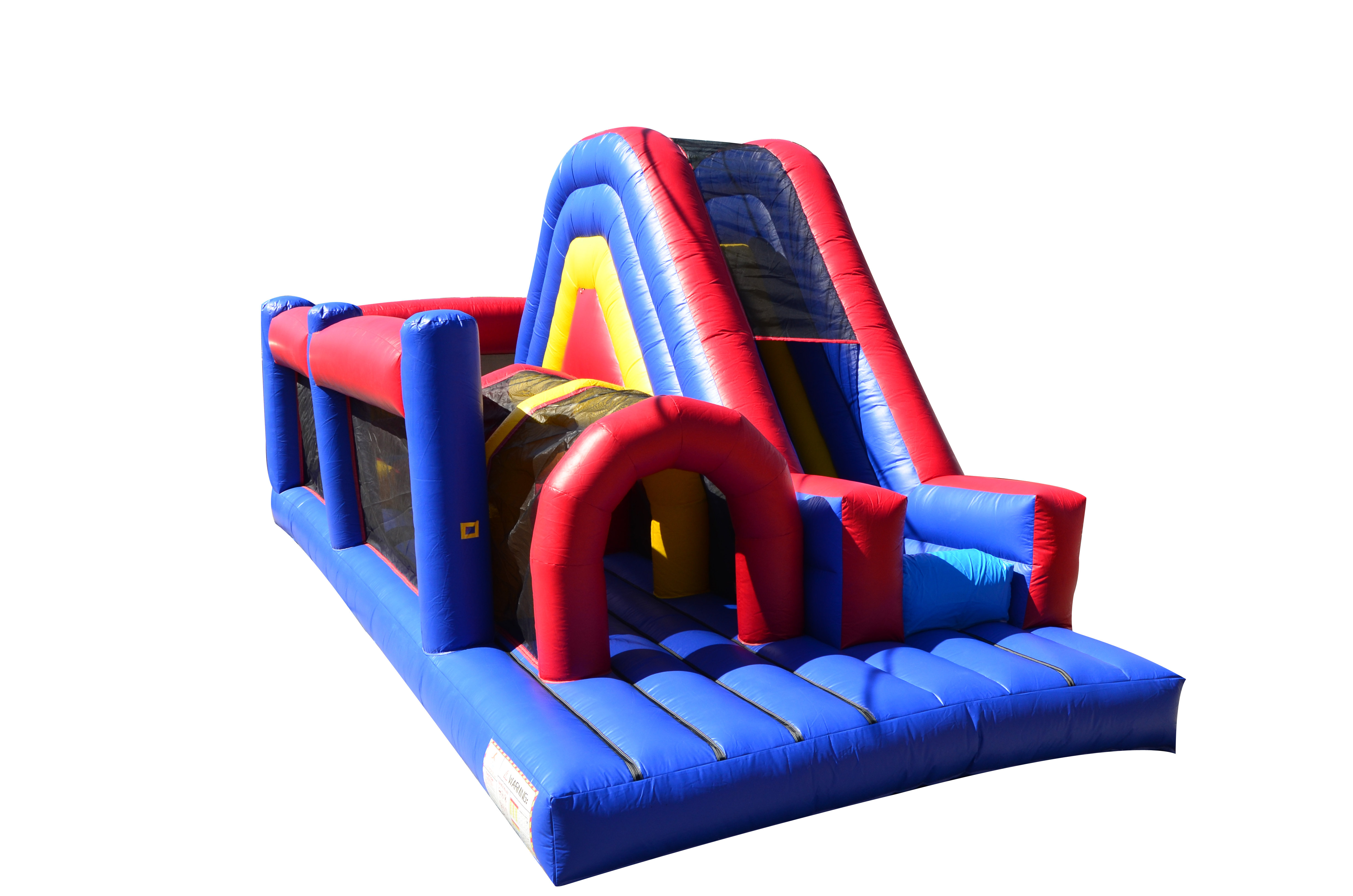 JumpOrange Rainbow Xtreme Obstacle Course Bounce House (with Slide and ...