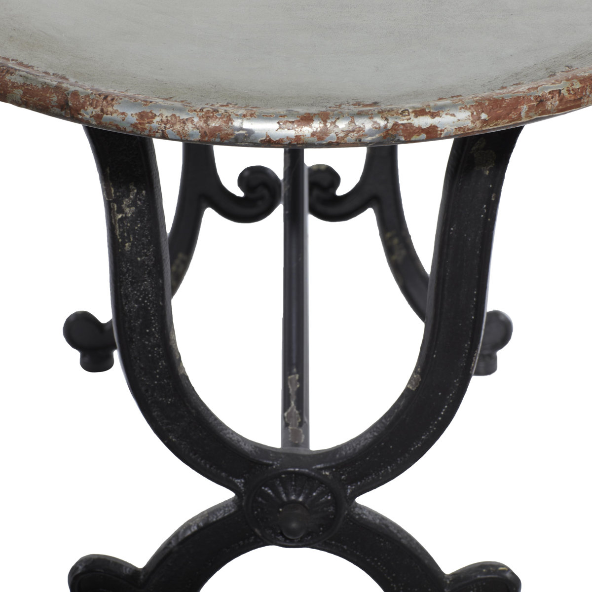 Gracie Oaks Crestline Gray Metal Console Table with Distressed Accents ...