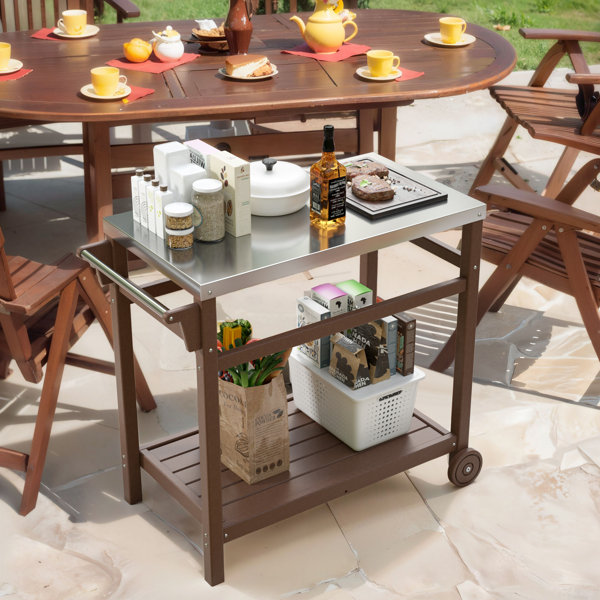 Polyfurniture Outdoor Prep Cart Dining Table For Pizza Oven, Patio ...