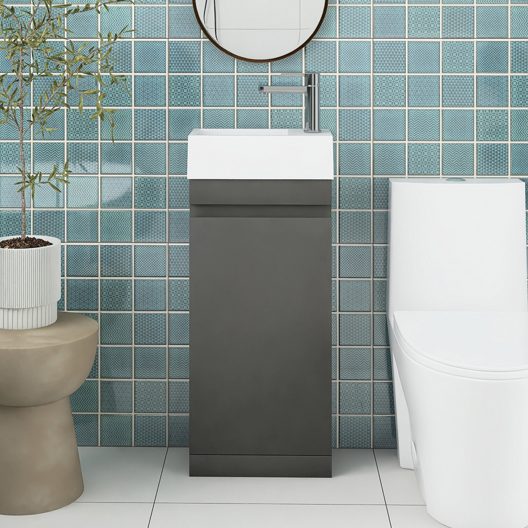 Staykiwi 16" Modern Freestanding Small Bathroom Vanity Set - Wayfair Canada