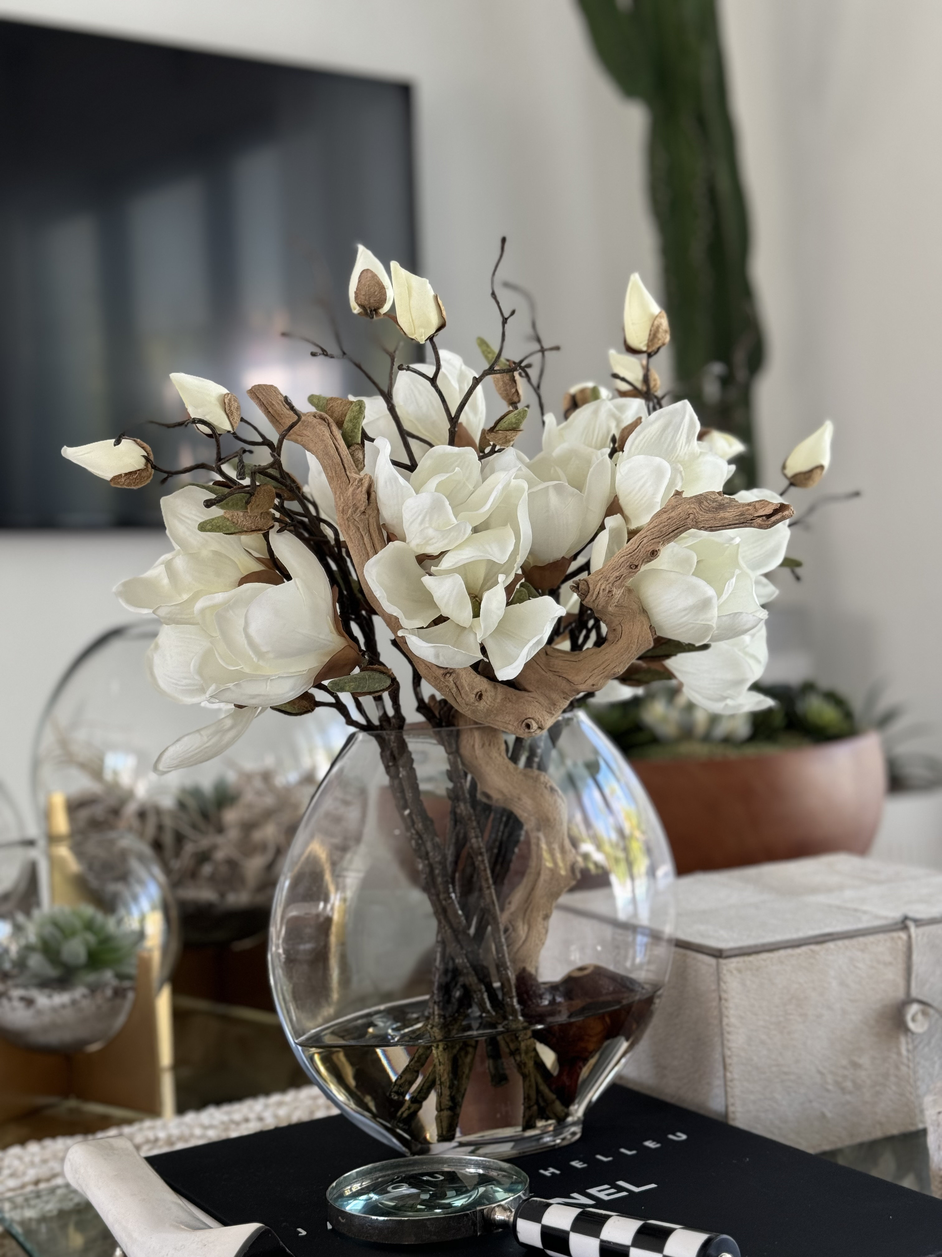 Primrue Magnolia Arrangement in Vase & Reviews | Wayfair