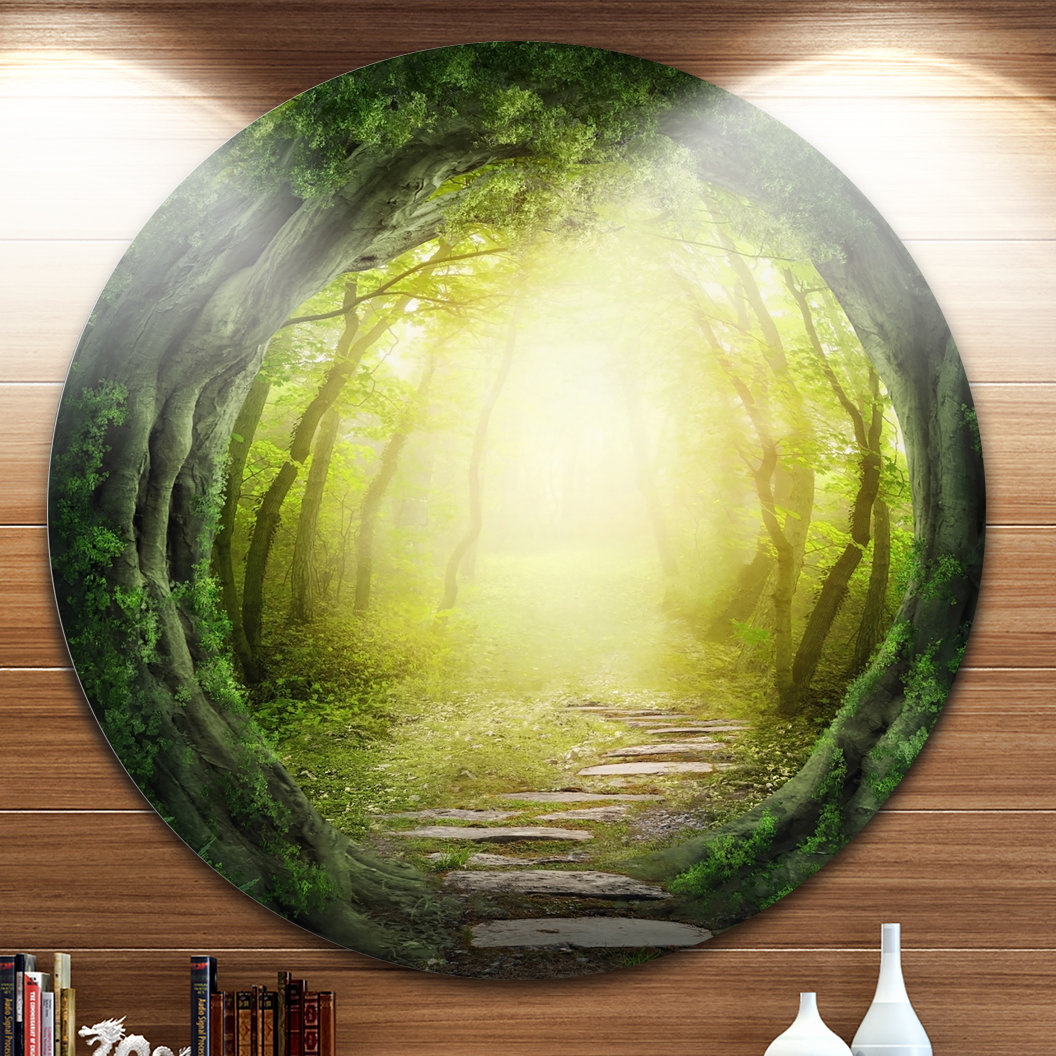 Design Art 'Magic Green Forest' Photographic Print on Metal | Wayfair