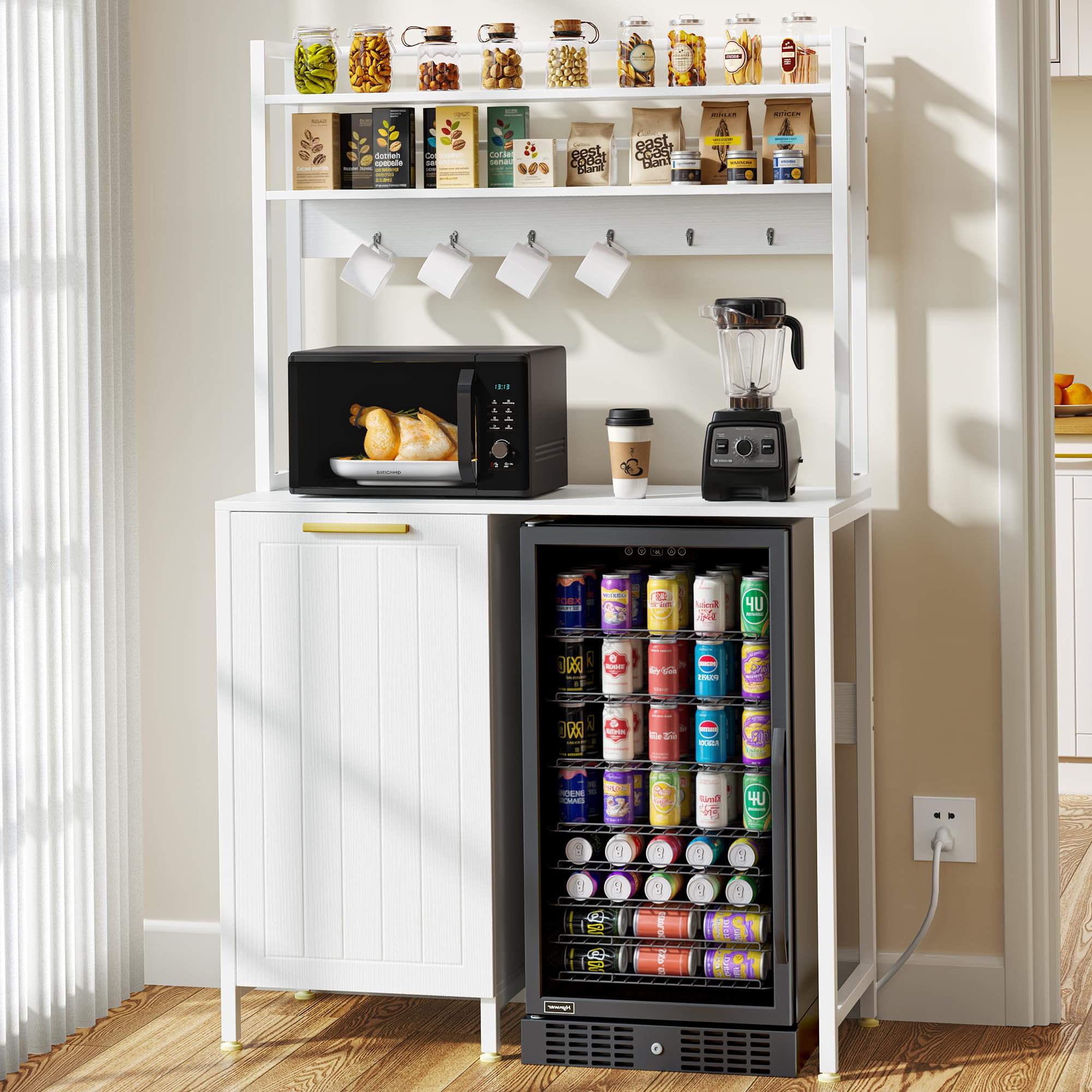 Hokku Designs Kitchen Bread Rack With Power Socket. Freestanding Coffee ...