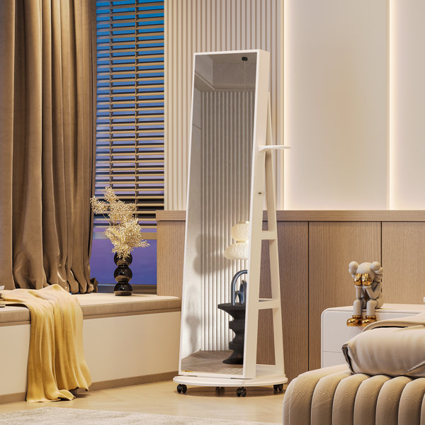 Latitude Run® Aneysa LED Free-Standing Jewelry Armoire with Mirror ...