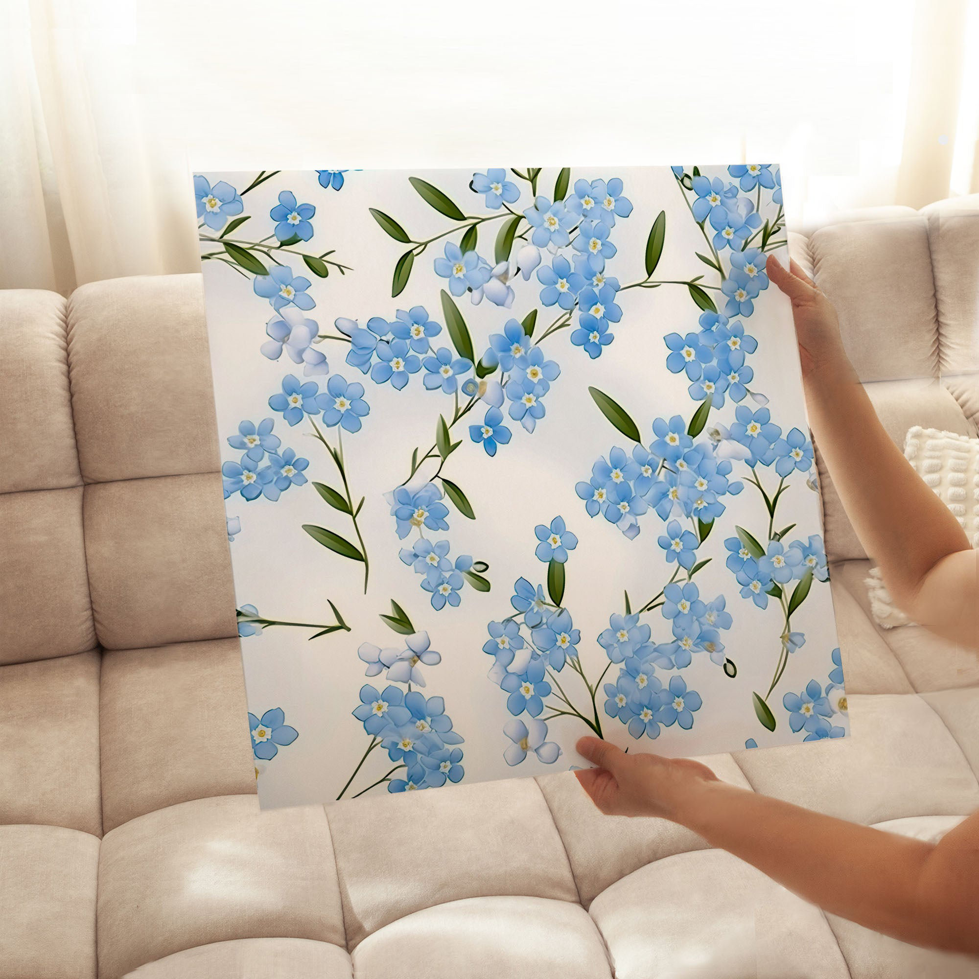 Winston Porter Floral Blue Flower Floral Cottagecore Pattern XI Cottage ...