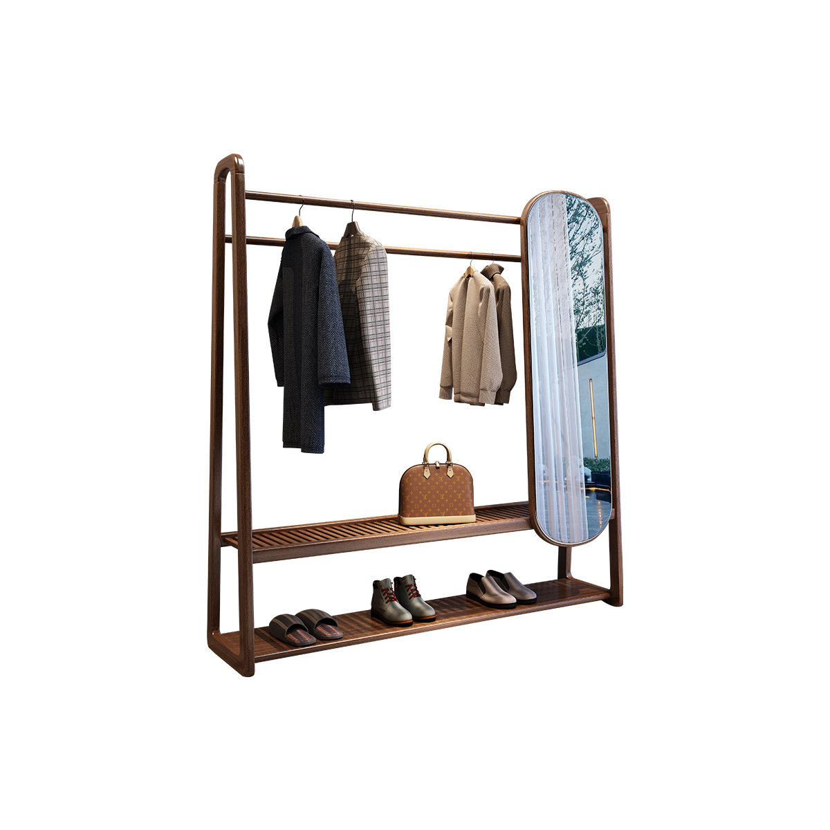 VICABY Multifunctional solid wood floor-standing coat rack | Wayfair