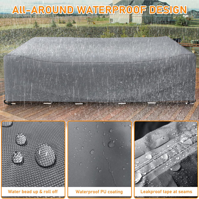 Arlmont & Co. Heavy Duty Patio Dining Set Cover Waterproof Outdoor ...