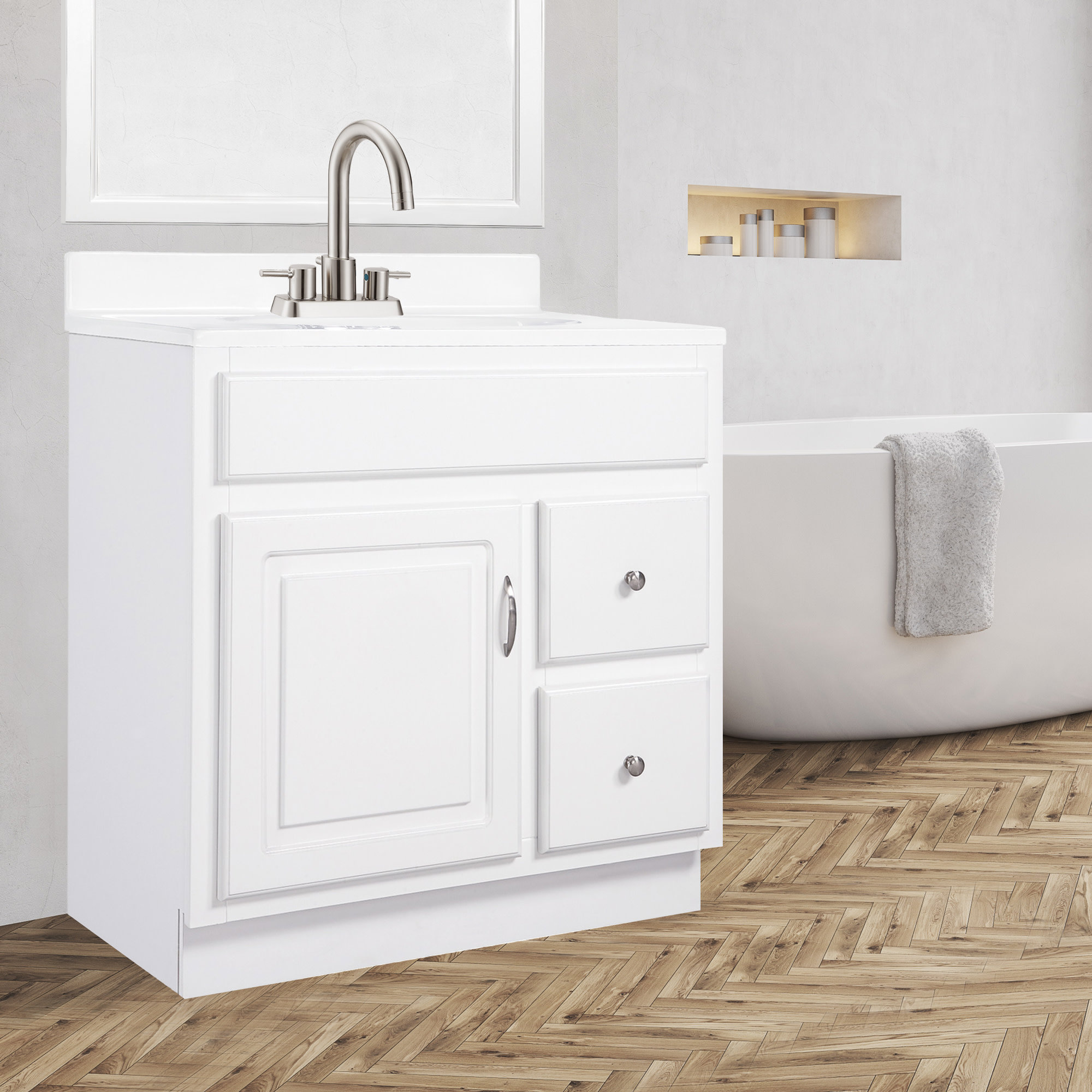 Design House Concord 30 Inch Bathroom Vanity Cabinet Only - Fully ...