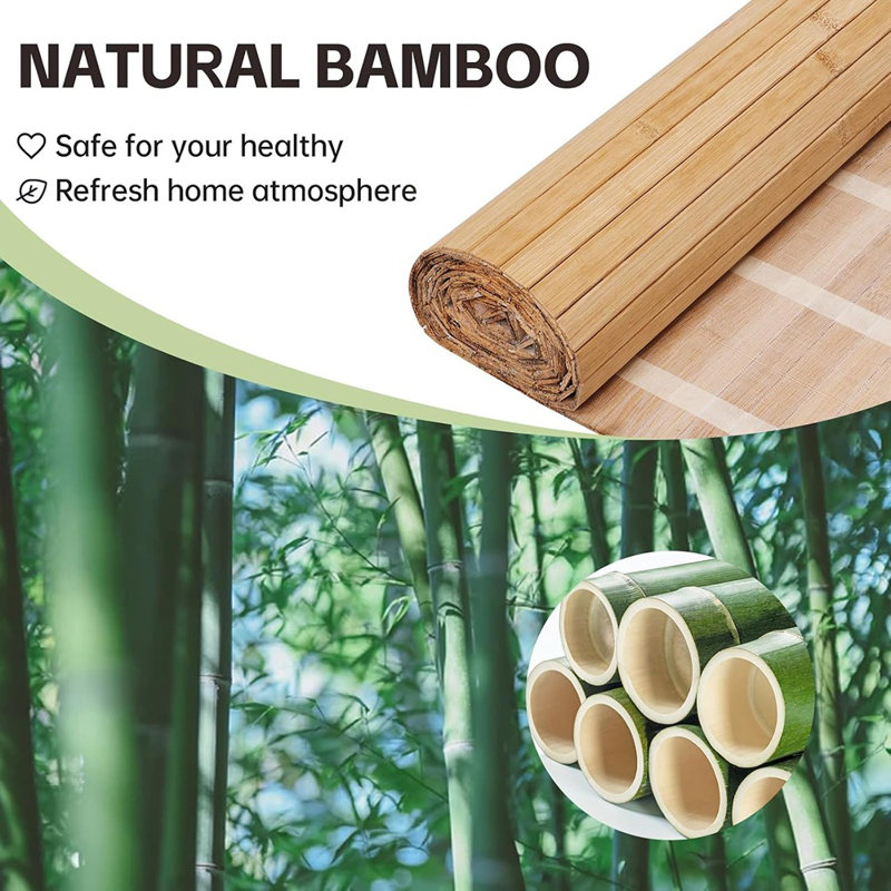 MAXAYA Bamboo Wall Panels For Interior Wall Decor(12"H X 96"L)Natural W ...