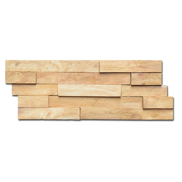 Teak America™ Reclaimed Wood Wall Paneling Tan | Wayfair