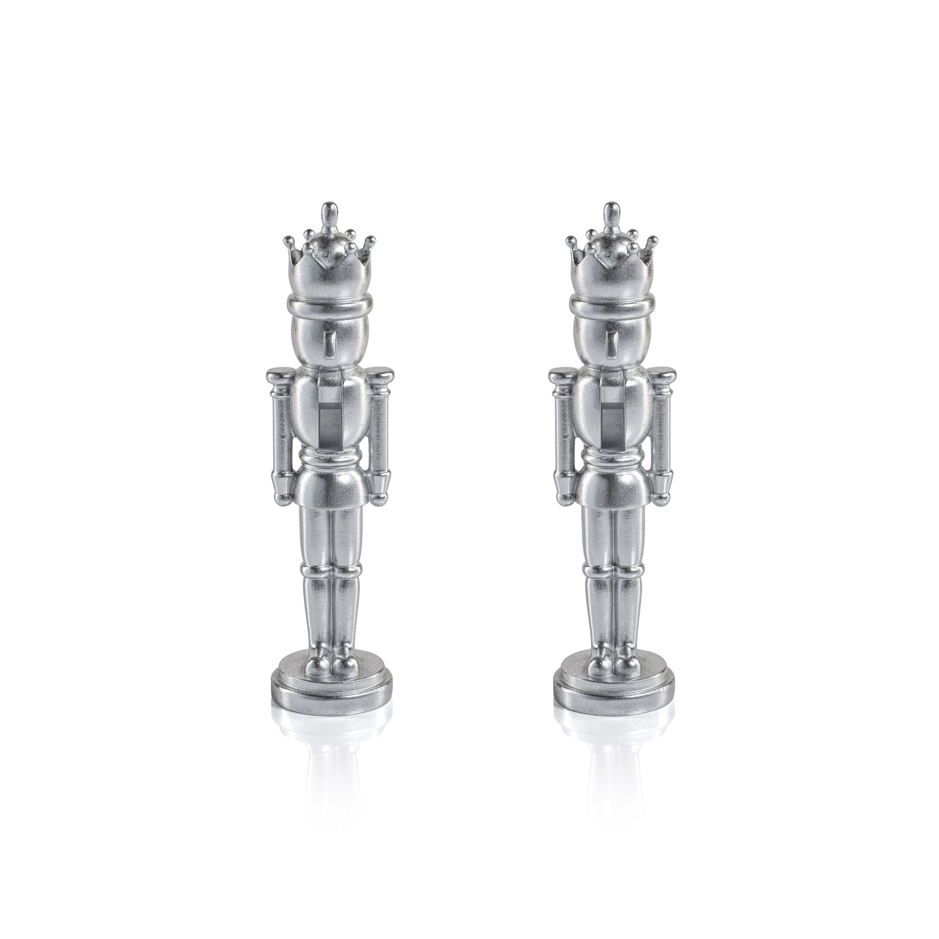 Latitude Run® Hartwin 2-Piece Set Small Metallic Decorative Nutcracker ...