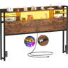 Wrought Studio™ Storage Headboard with LED Lights, Bookcase Headboard ...