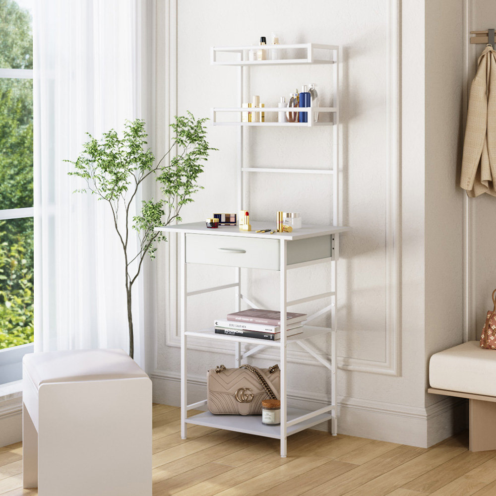 Rosdorf Park 4-Tier Open Shelves Dressing Table with Drawer | Wayfair.co.uk