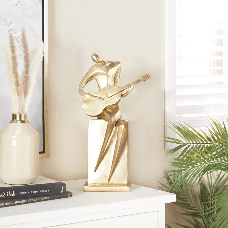 Mercer41 Polystone Musician Decorative Gold Sculpture & Reviews | Wayfair