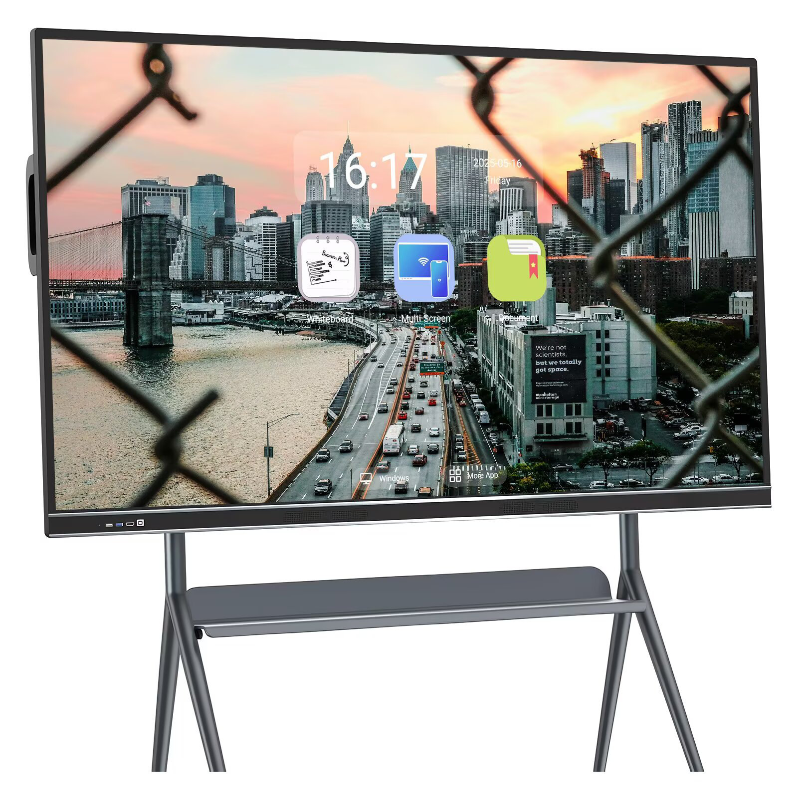 JYXCN 75 Inch Smart Board Interactive Display with 10-Point Touch & Screen Mirroring for Team ...
