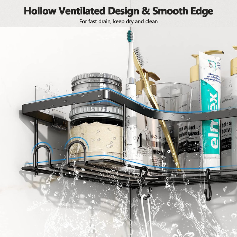 Rebrilliant Vernita Tension Pole Stainless Steel Shower Caddy | Wayfair