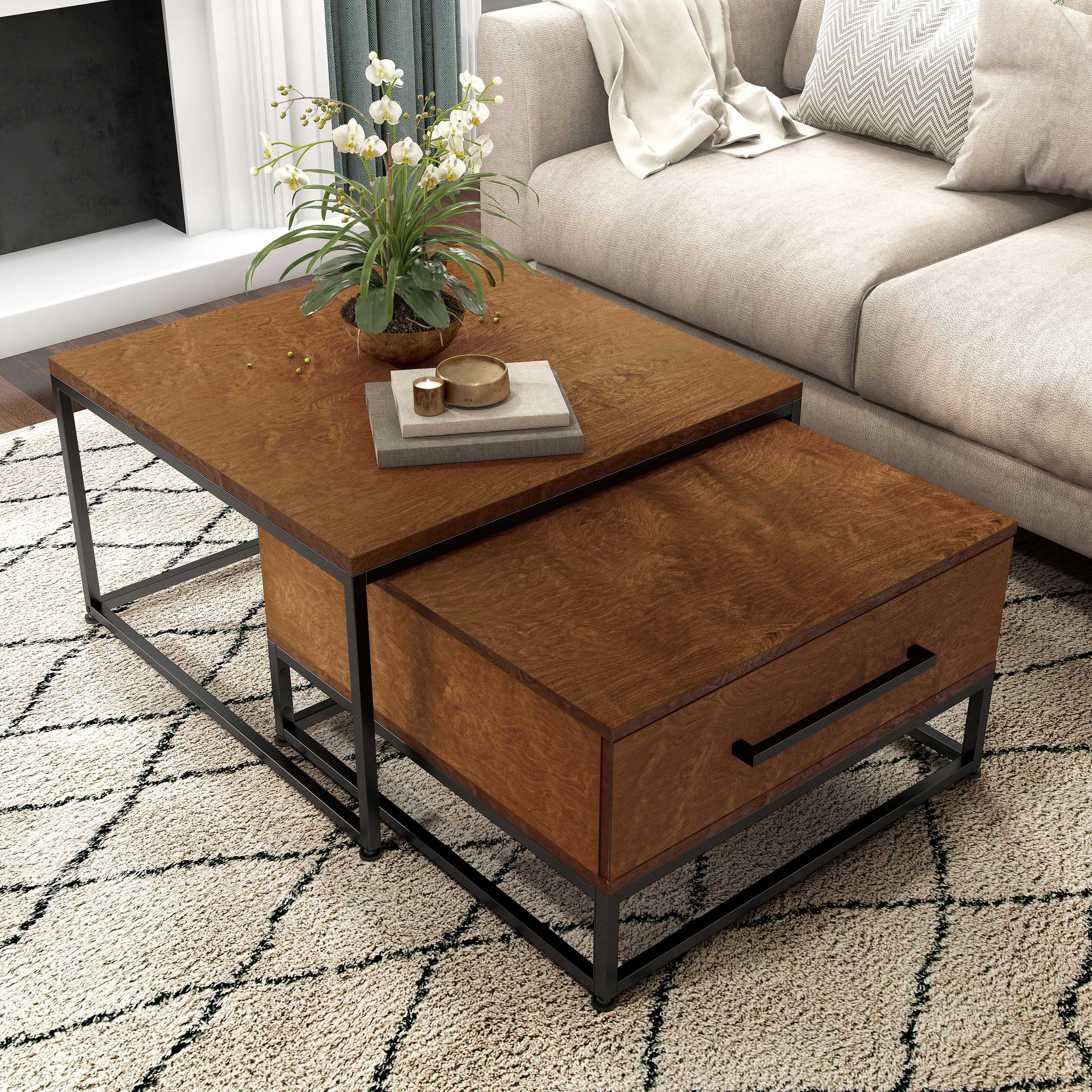 17 Stories Sled Nesting Tables with Storage | Wayfair