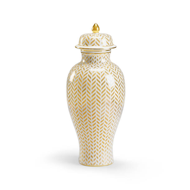 Chelsea House Herringbone Handmade Ceramic Ginger Jar | Perigold