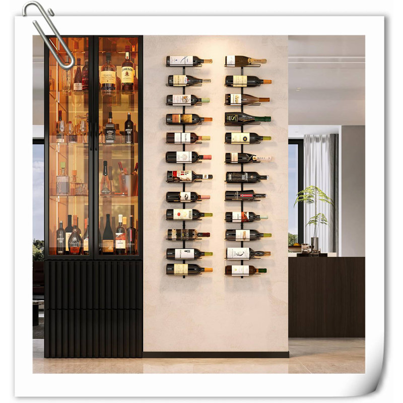 Prep & Savour Dionicio Wall Mounted Wine Bottle Rack Black | Wayfair