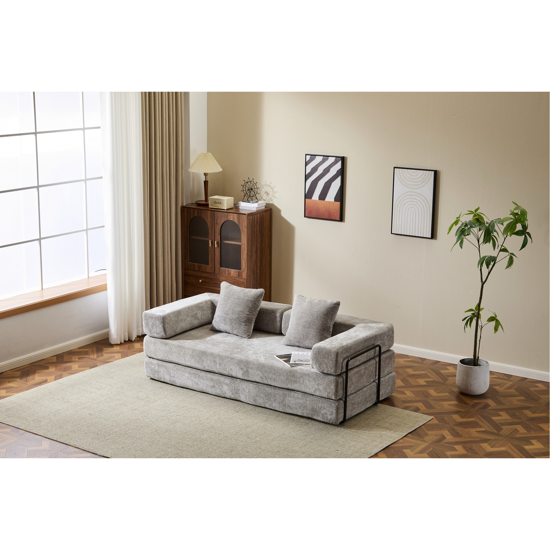 Mercer41 Compression Bed, Dark Grey, High - Color Retaining Corduroy ...