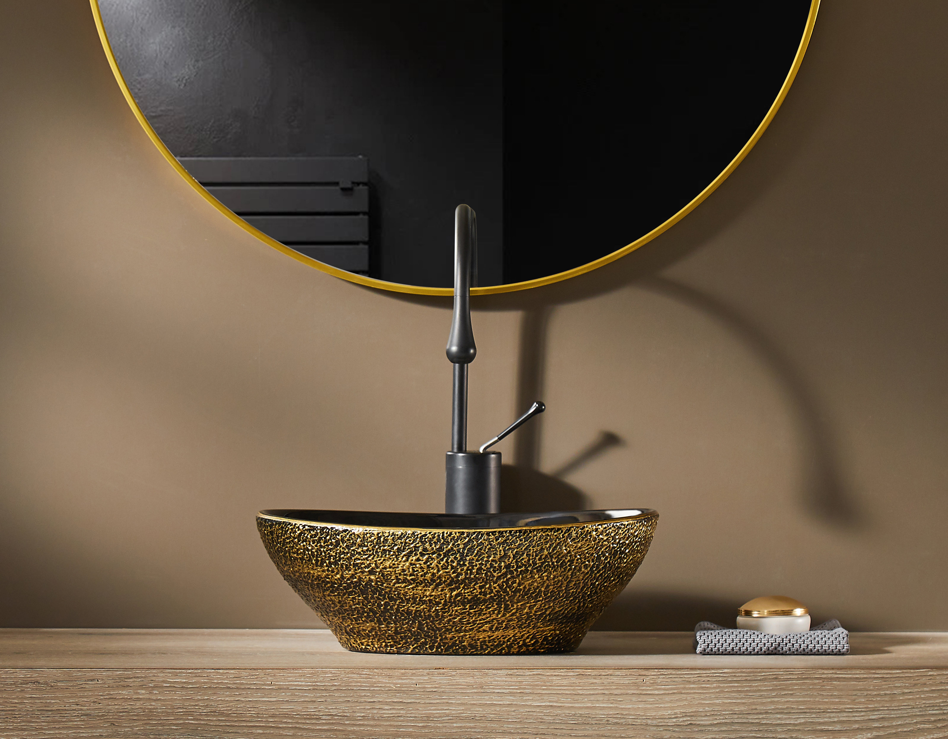 MEJE 16x13-Inch Oval Egg Shape Bathroom Vessel Sink, Antique Pattern ...