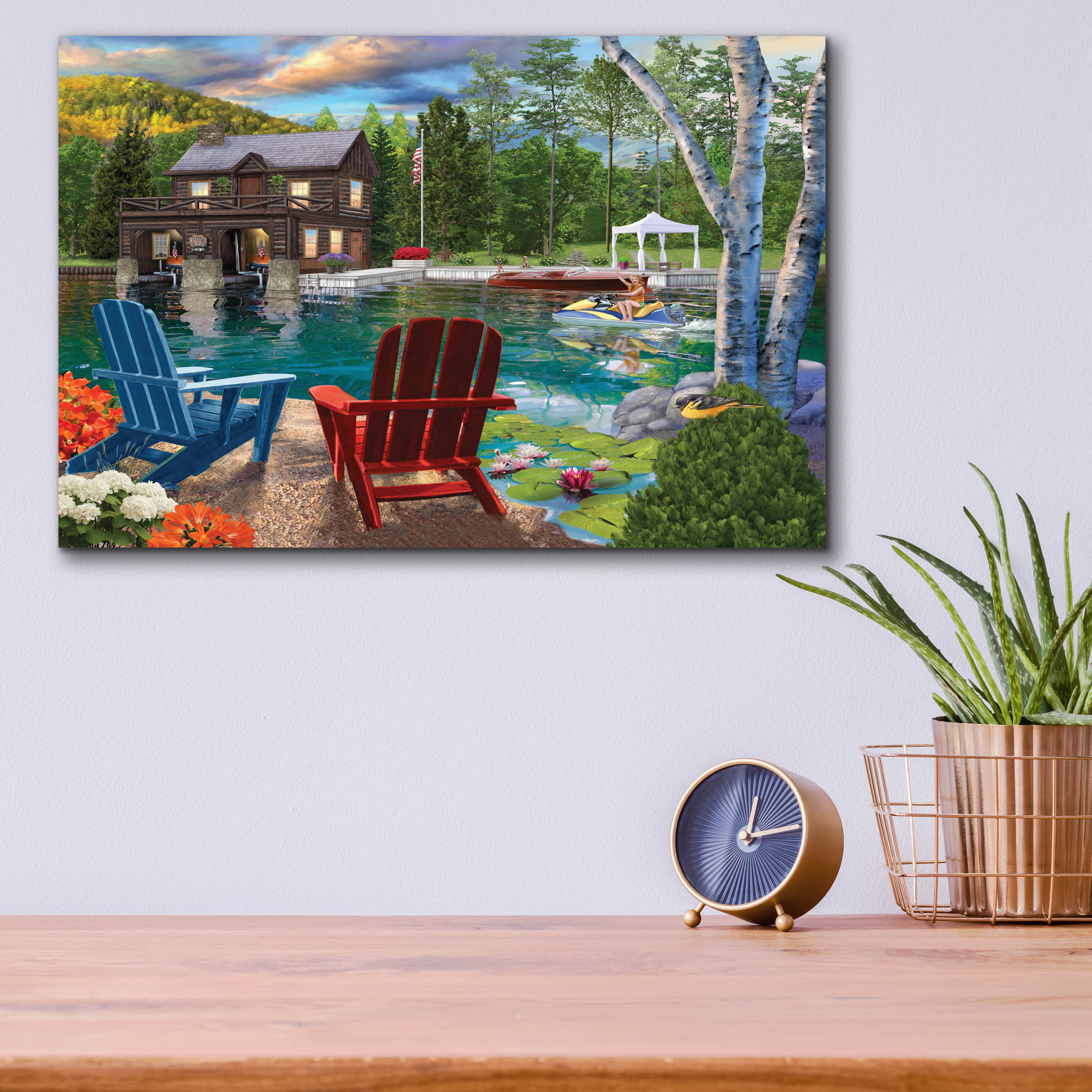 Union Rustic Summer At The Boathouse' by Bigelow Illustrations Acrylic ...