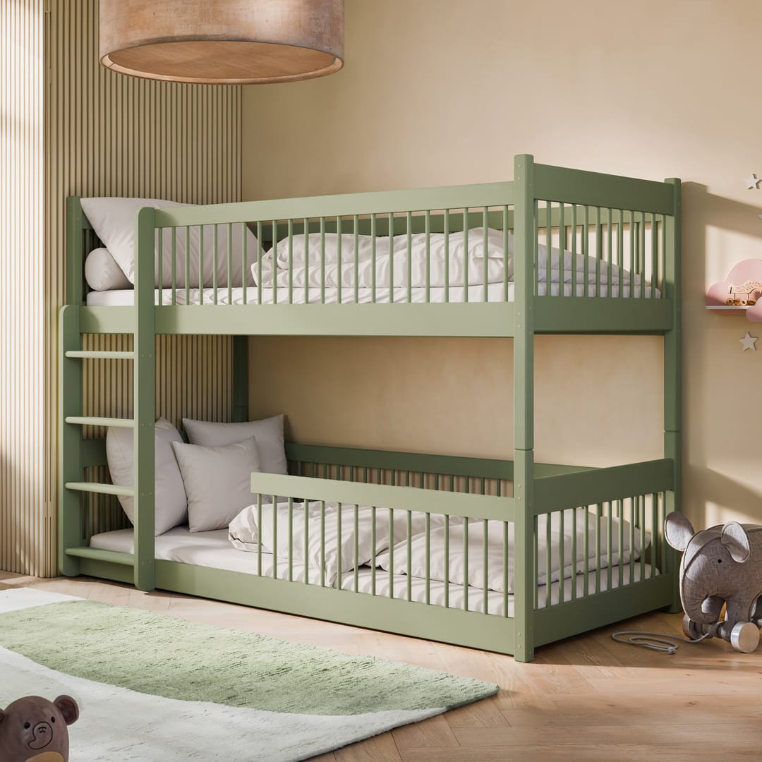 Harriet Bee Wooden Bunk Bed Boston Olive W198cm - Sustainable Pine ...