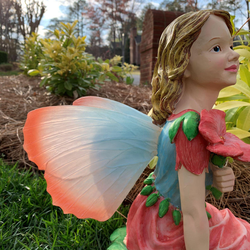HomeStyles Suffolk Fairy Gabriella with Barrel Planter Garden Statue ...