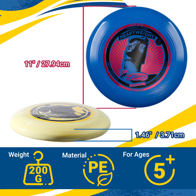 Wham-O Frisbee Heavyweight 200g, 11 Inch Long Distance and Durable Disc ...