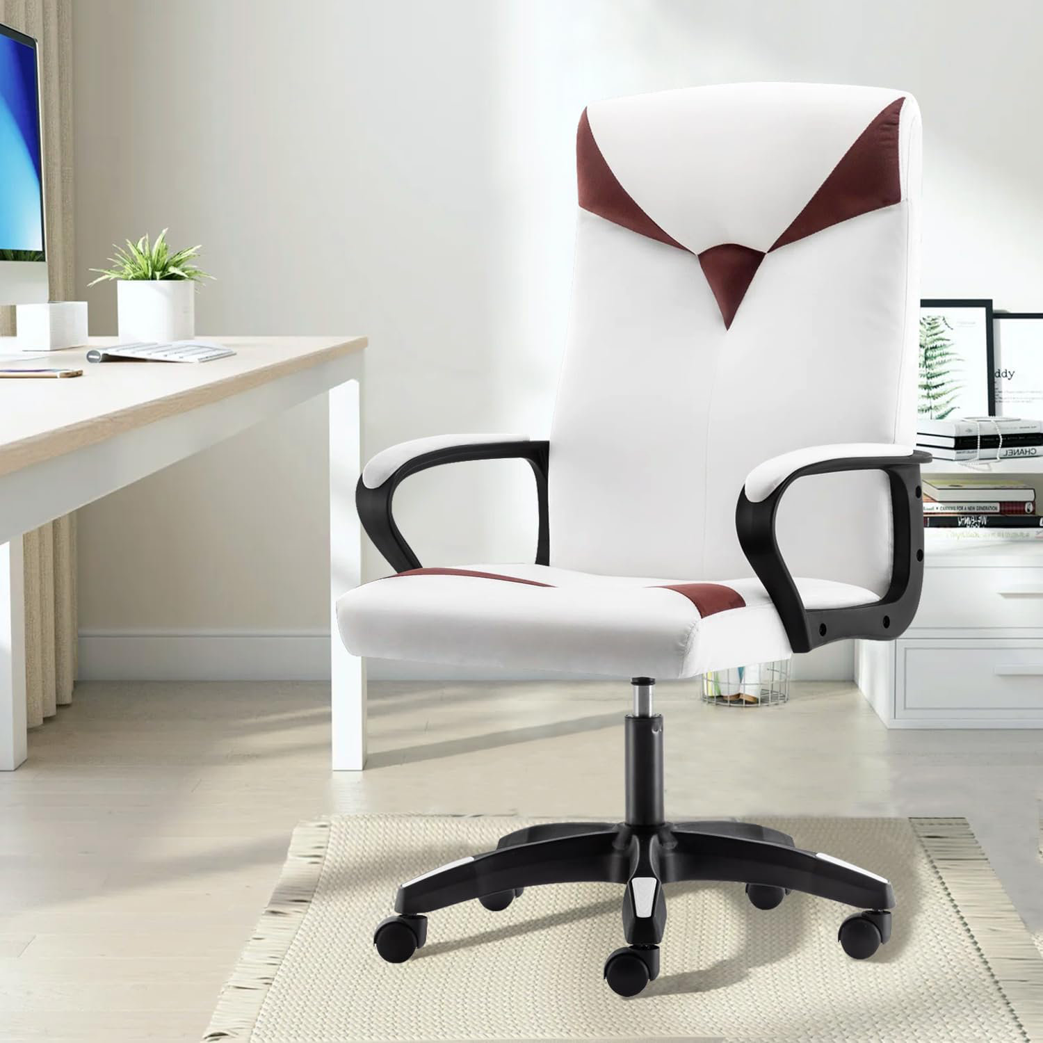 Latitude Run® Ergonomic Faux Leather Home Office Chair - High-Back ...