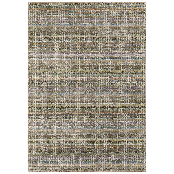 Gracie Oaks Torge Abstract Blue/Brown Area Rug | Wayfair