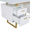 Mercer41 51'' Floating Rectangle Computer Desk with Drawers and Storage ...