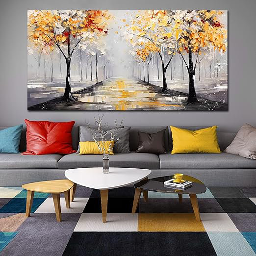 Lark Manor™ Tree Wall Art For Living Room, Ginkgo Canvas Print Painting ...
