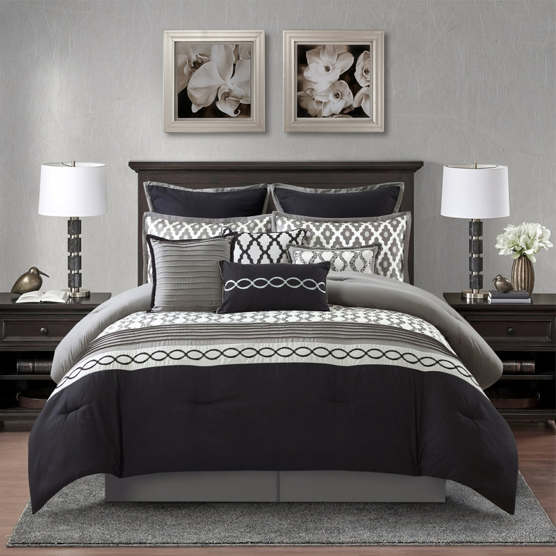 Nanshing America, Inc Caval 10 Piece Jacquard Comforter Set & Reviews ...