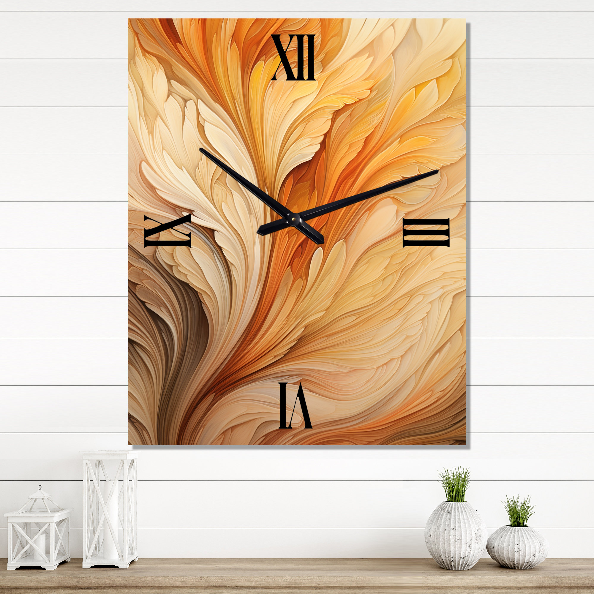 Design Art Vintage Orange Ornamental Wave Elegance - Abstract Shapes ...
