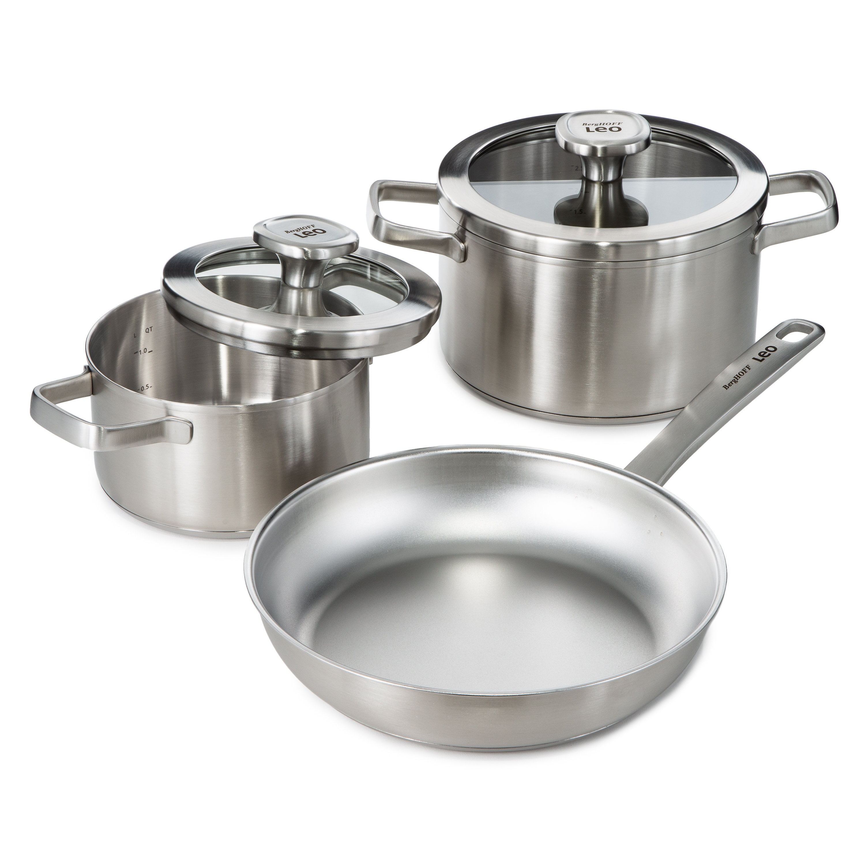 BergHOFF Graphite 5Pc Recycled 18/10 Stainless Steel Cookware Set | Wayfair