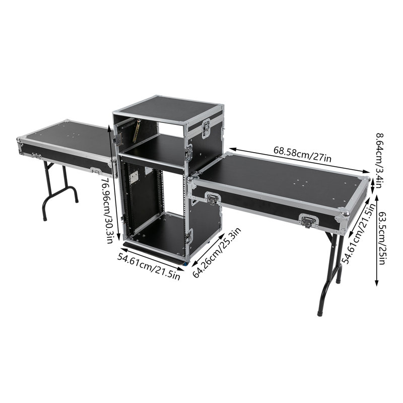 17 Stories 14U Network And Stereo Rack With Wheels (PA DJ Rack) | Wayfair
